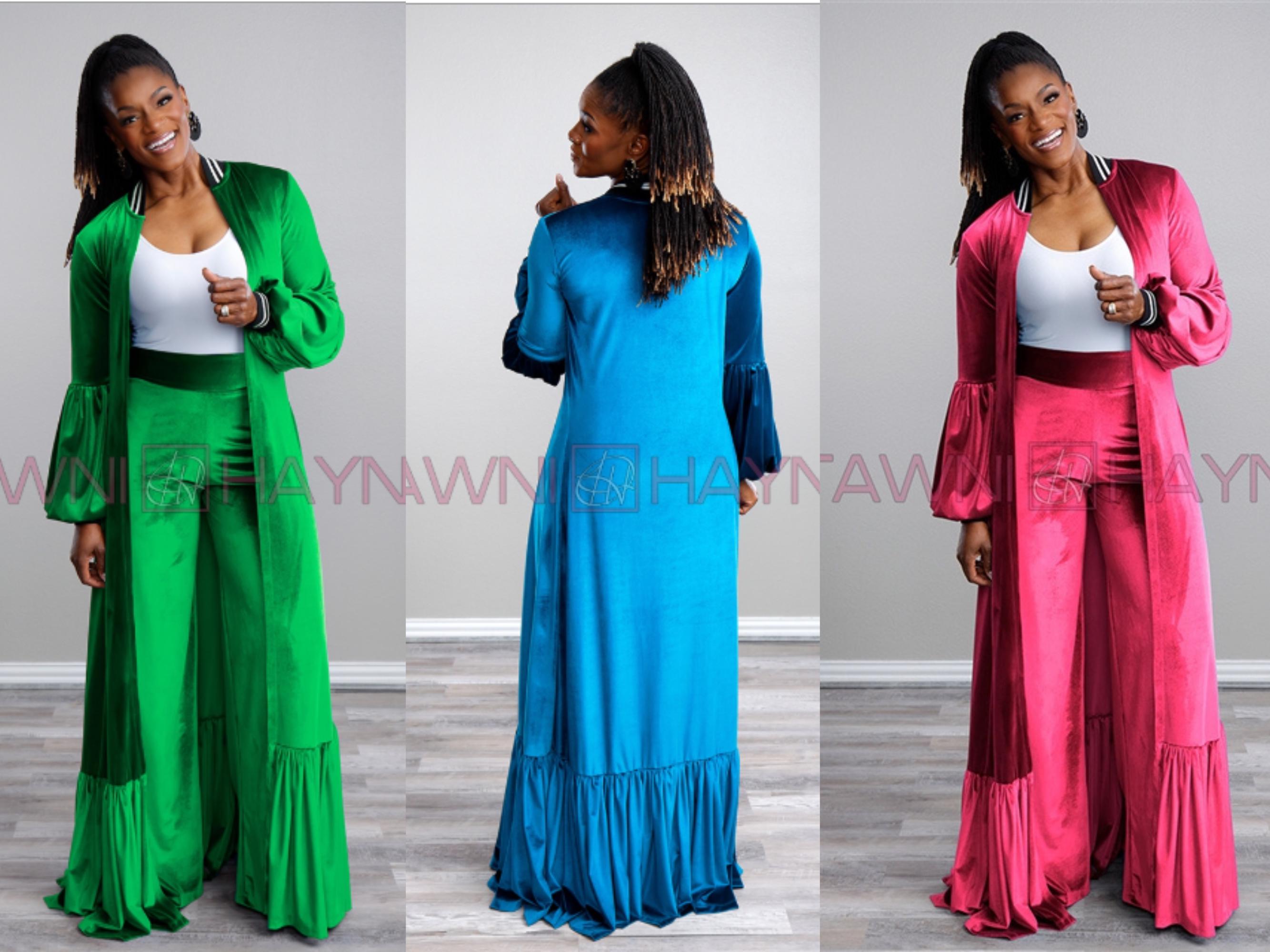 Taleah Set,luxury Velvet Two Piece Set, Wide Legged Pant High Waisted ...