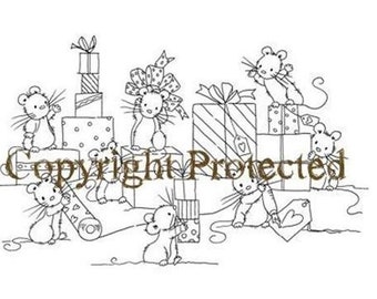 Mouse rubber stamp | Etsy