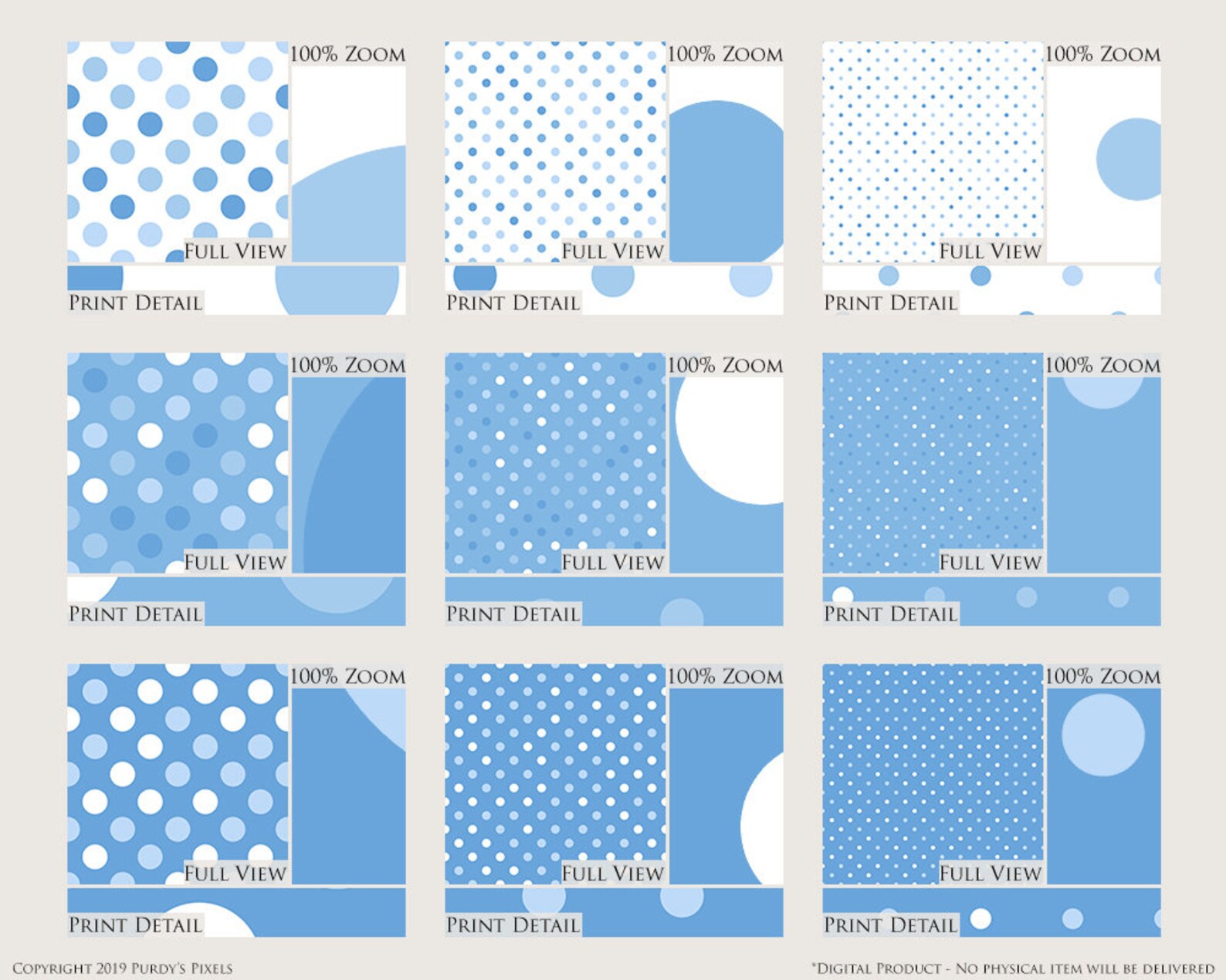 Digital Baby Boy Polka Dots Printable Scrapbooking Paper in Light Blue ...