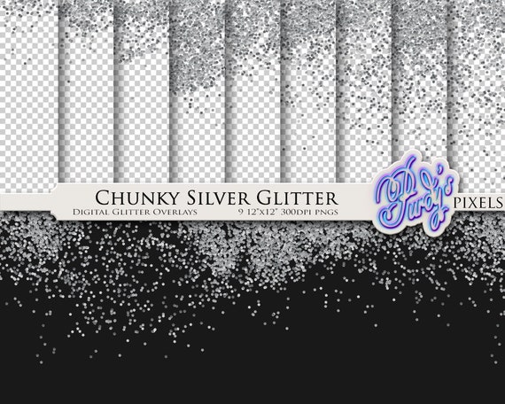 Digital Silver Glitter Overlays Printable Scrapbooking | Etsy