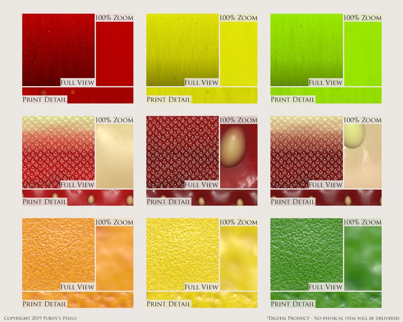 Delicious Fruit Digital Paper Pack - 9 Seamless Fruit Printable ...