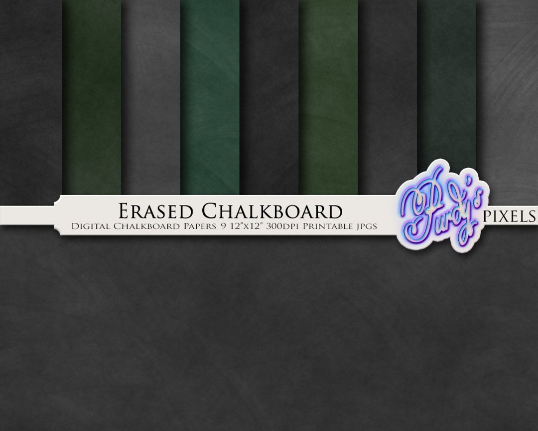 Chalkboard Digital Paper Pack - 9 Seamless Blackboard Printable ...