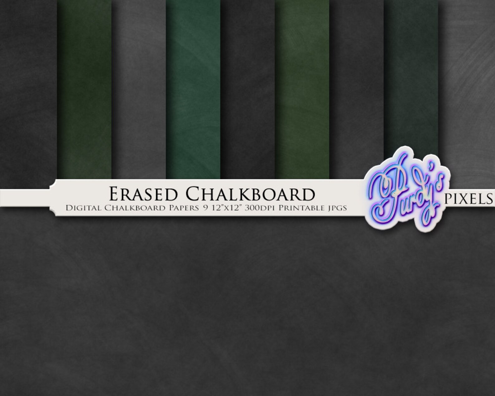 Chalkboard Digital Paper Pack - 9 Seamless Blackboard Printable ...