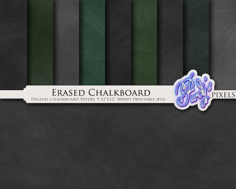 Chalkboard Digital Paper Pack - 9 Seamless Blackboard Printable ...