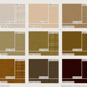 Natural Linen Digital Paper Pack - 9 Seamless Rustic Brown Linen Fabric ...