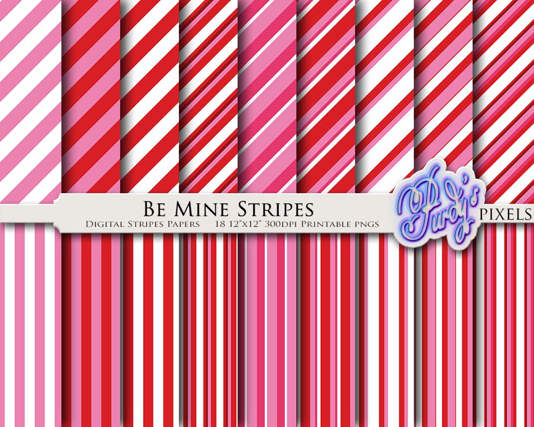 Digital Pink Stripes Papers - 18 Seamless Striped Printable ...