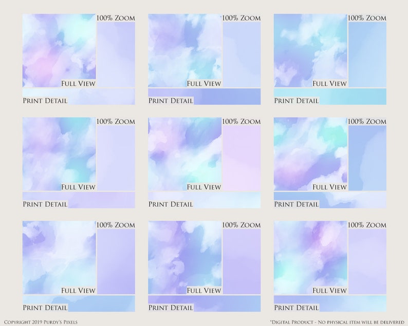 Digital Blue and Purple Watercolor Printable Scrapbooking Paper - Etsy