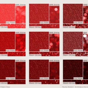 Red Glitter Digital Paper Pack - Bokeh Glitter Printable Scrapbooking ...