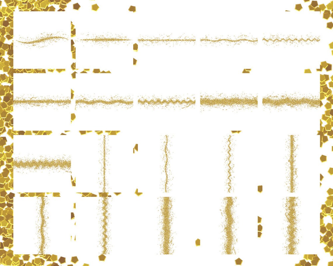 Digital Gold Glitter Overlays - 9 Seamless Messy and Chunky Yellow Gold ...