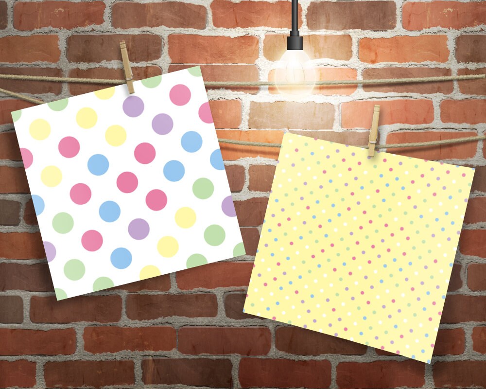 Digital Easter Egg Polka Dots Paper Pack - 18 Seamless Pastel Printable ...