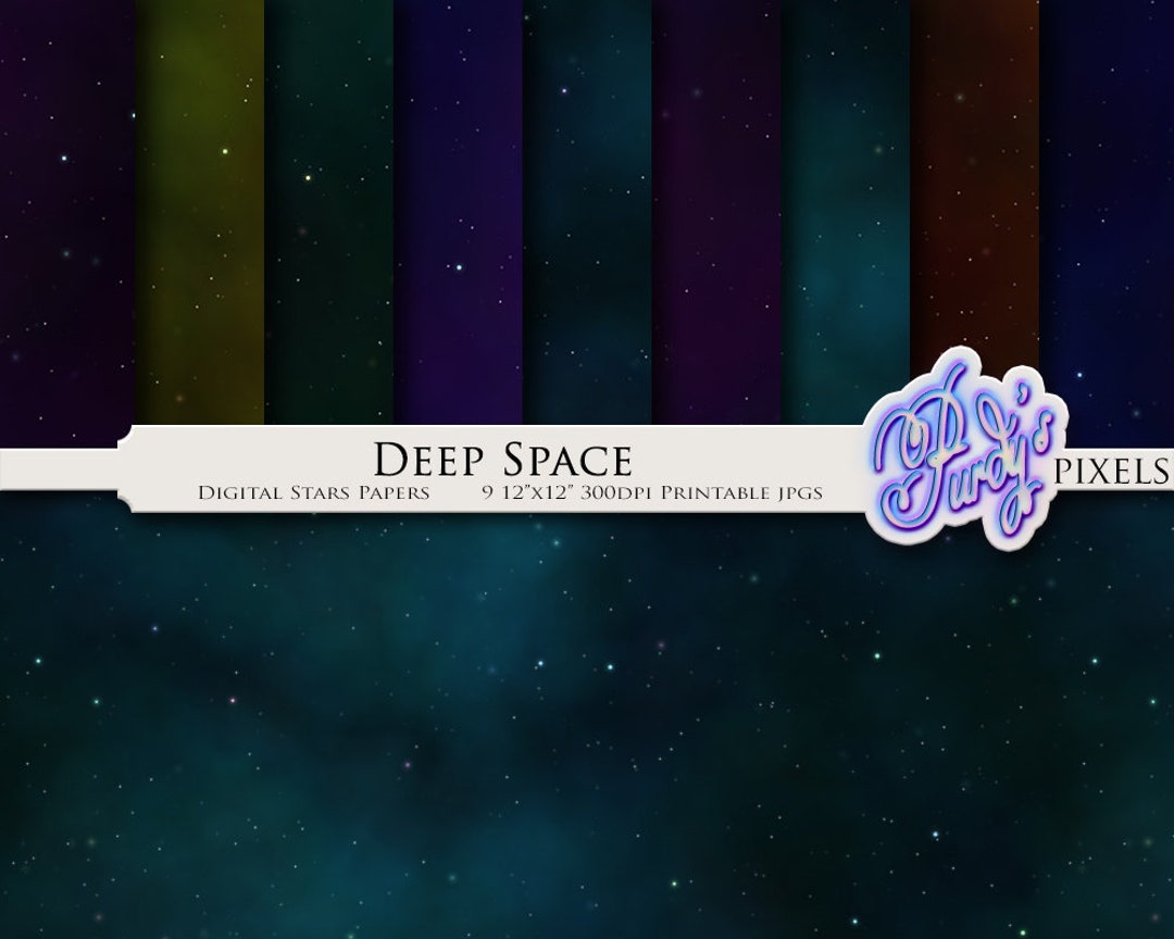 Deep Space Digital Paper Pack - 9 Seamless Stars and Nebula Printable ...