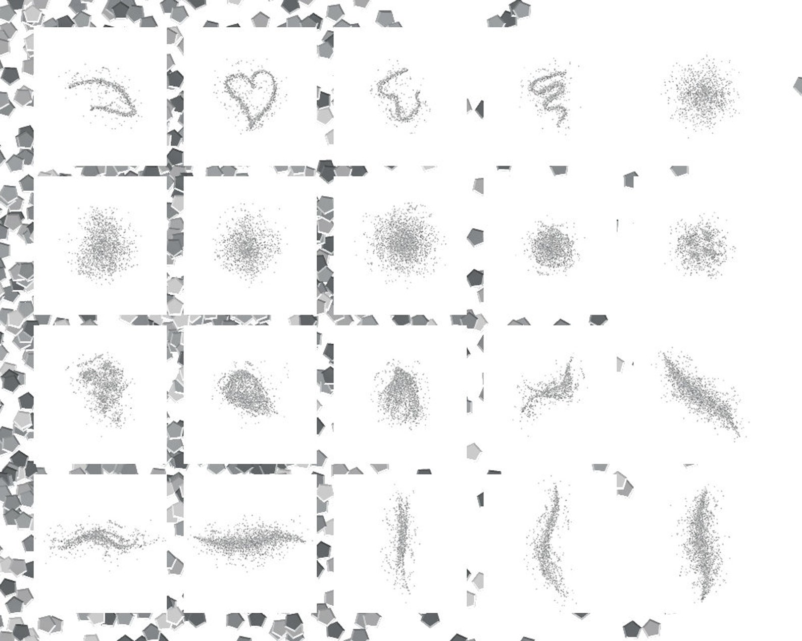 Silver Digital Glitter Overlays - 9 Seamless Messy and Chunky Silver ...