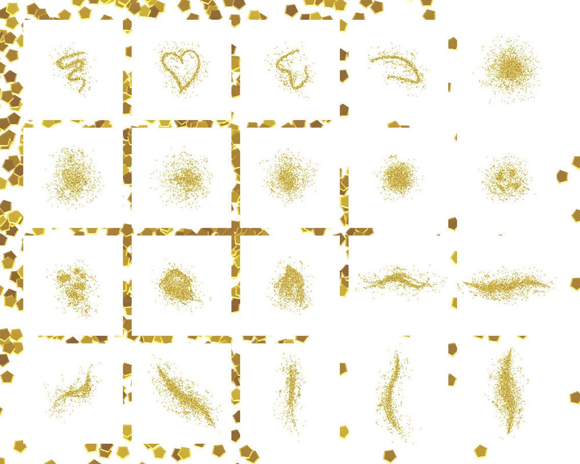 Gold Digital Glitter Overlays Printable Scrapbooking Borders | Etsy