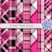 Pink Plaid Digital Paper Pack - Printable Scrapbooking Paper for ...