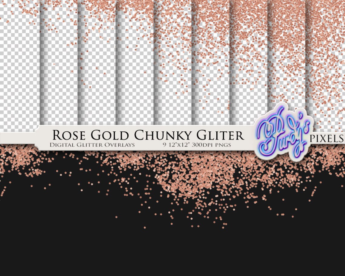 Rose Gold Digital Glitter Borders Printable Scrapbooking | Etsy