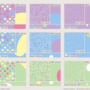 Digital Easter Egg Polka Dots Paper Pack - 18 Seamless Pastel Printable ...