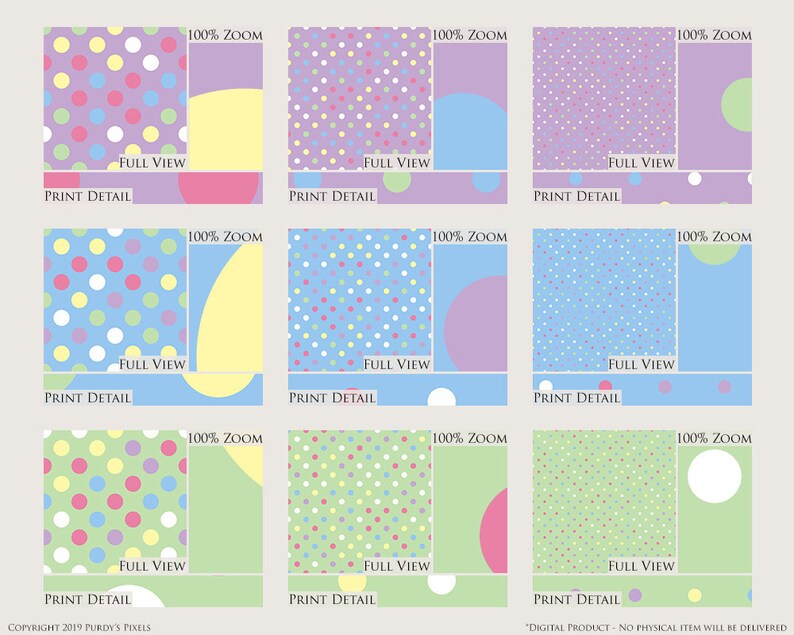 Digital Easter Egg Polka Dots Paper Pack - 18 Seamless Pastel Printable ...