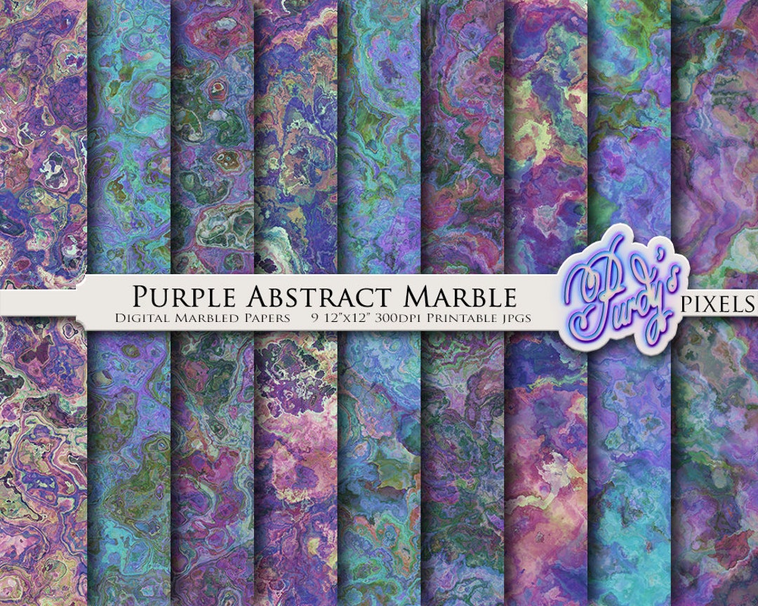 Digital Purple Abstract Marbled Printable Scrapbooking Papers - Etsy