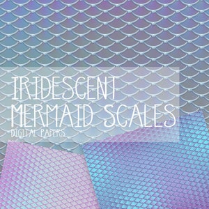 Iridescent Mermaid Scales Digital Paper Pack - 9 Seamless Pastel ...