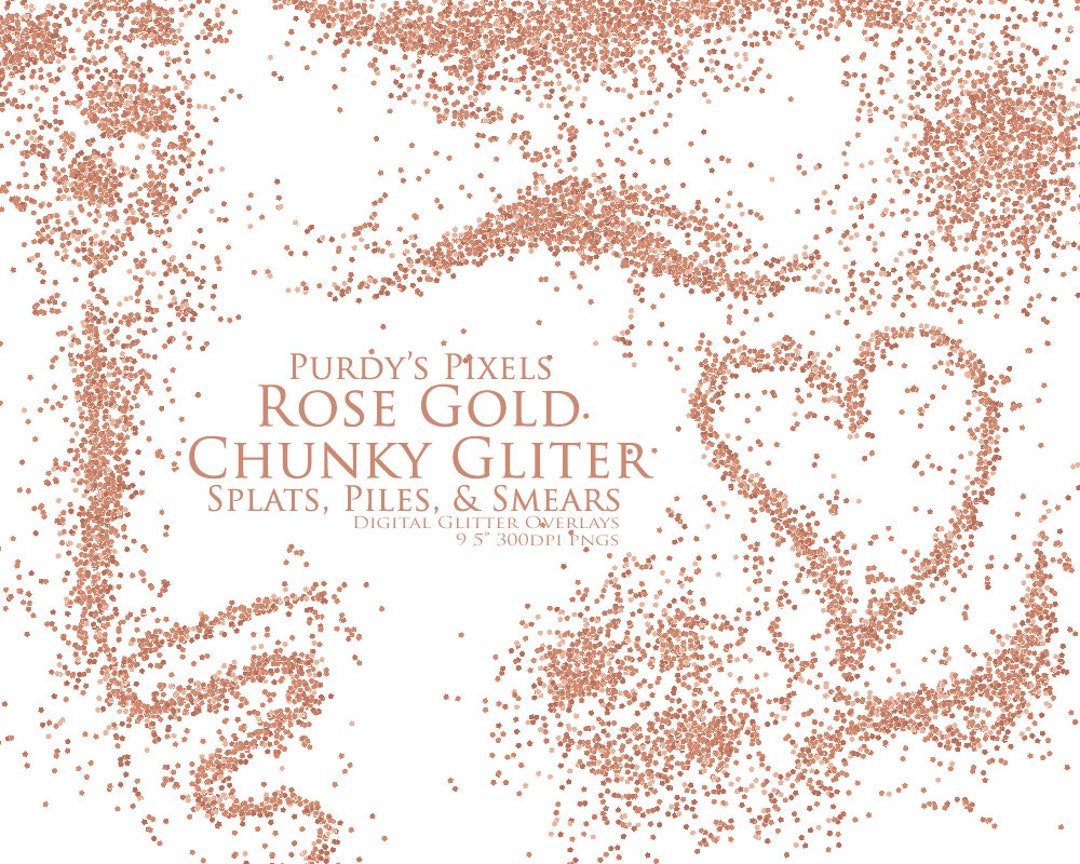 Rose Gold Digital Glitter Overlays - Printable Scrapbooking Borders - 9 ...