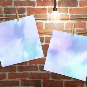 Digital Blue and Purple Watercolor Printable Scrapbooking Paper - Etsy
