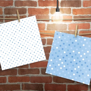 Digital Baby Boy Polka Dots Printable Scrapbooking Paper in Light Blue ...