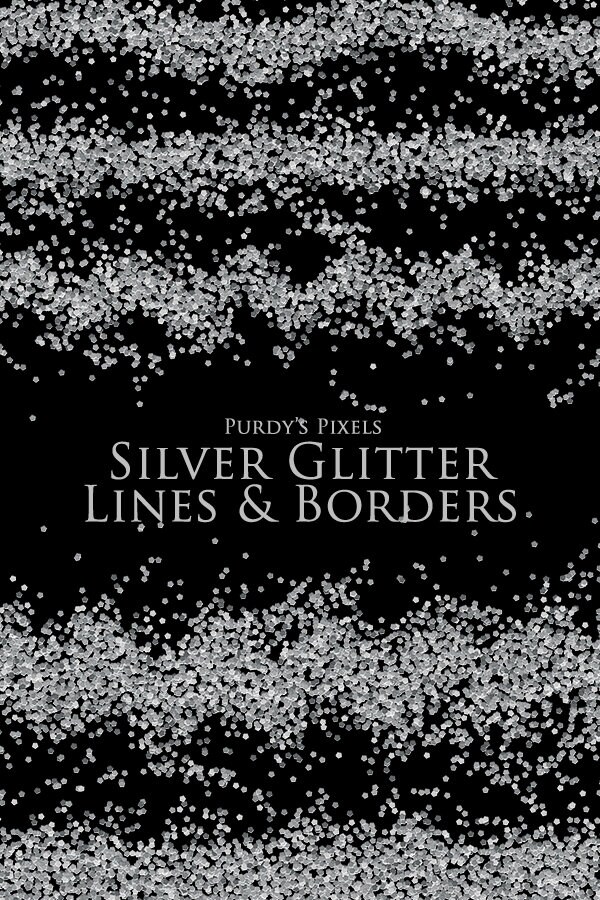 Silver Glitter Digital Overlays - 9 Seamless Messy and Chunky Silver ...