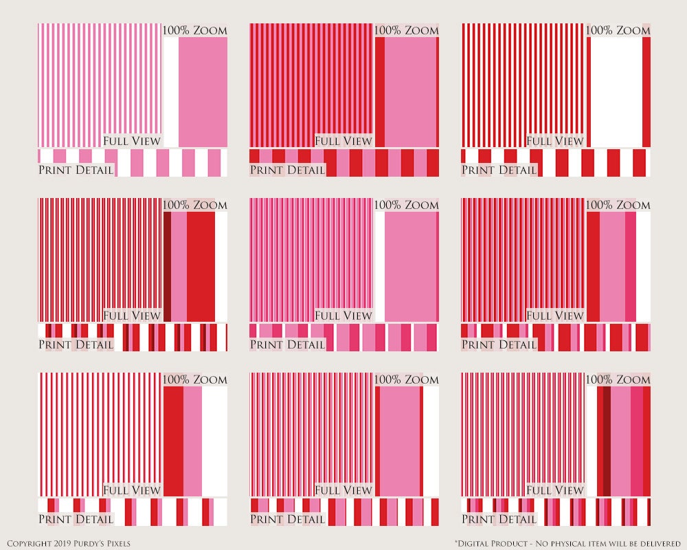 Digital Pink Stripes Papers - 18 Seamless Striped Printable ...