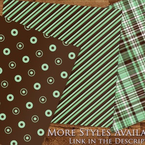 Mint Chocolate Polka Dots Digital Paper - Green and Brown Printable ...