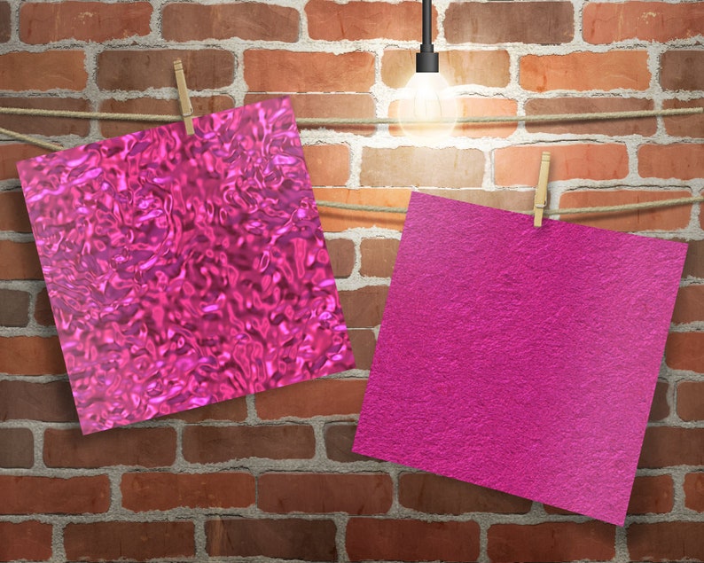Digital Pink Foil Paper Pack 9 Seamless Metallic Hot Pink Printable ...
