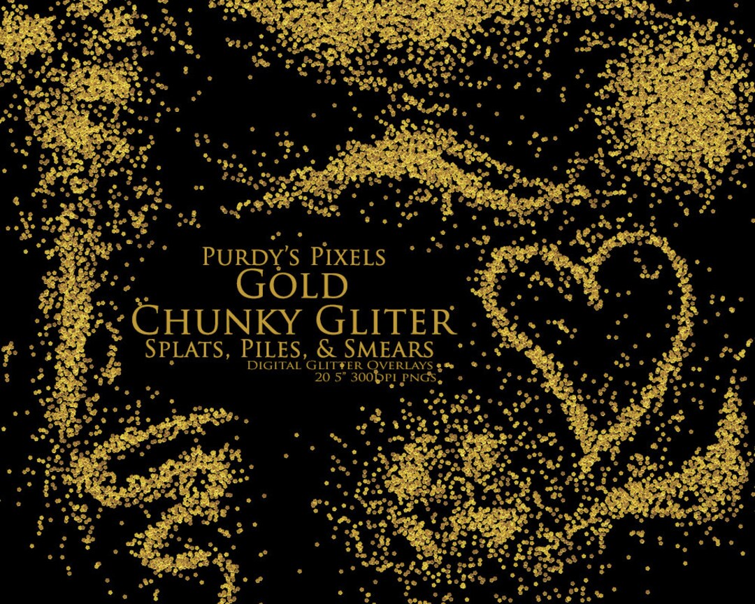 Gold Digital Glitter Overlays - Printable Scrapbooking Borders - 9 ...