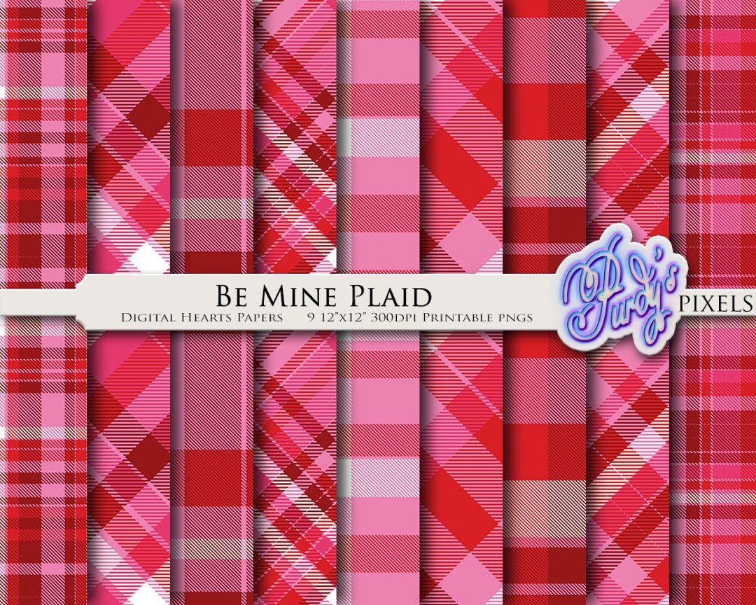 Pink Plaid Digital Paper Pack - Etsy