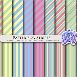 Pastel Stripes Easter Digital Paper Pack - Etsy