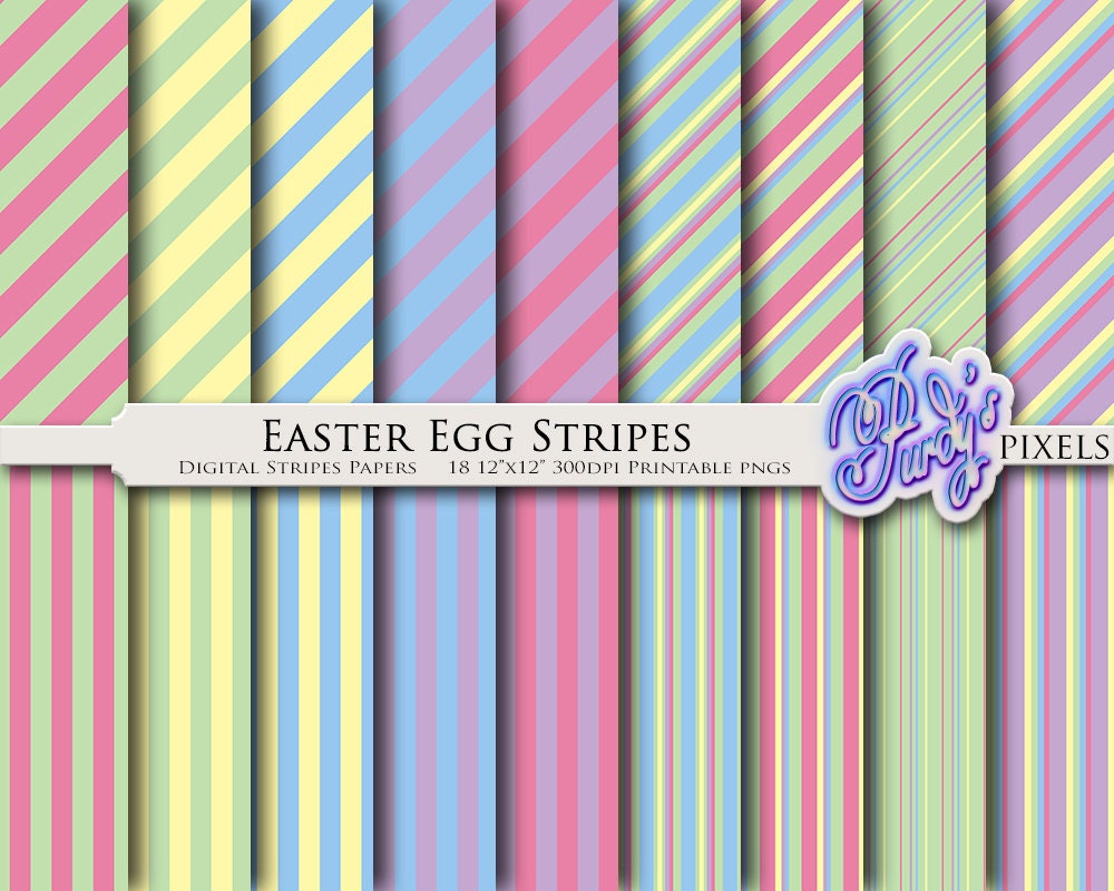 Pastel Stripes Easter Digital Paper Pack - Etsy