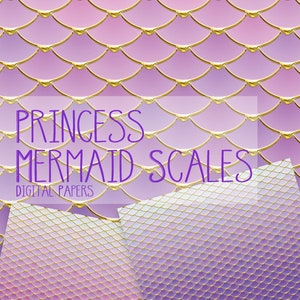Digital Mermaid Paper Pack - Princess Mermaid Scales Printable ...