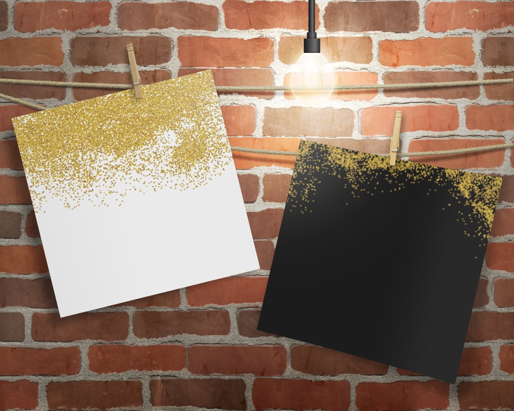 Digital Gold Glitter Overlays - Printable Scrapbooking Borders Pack - 9 ...