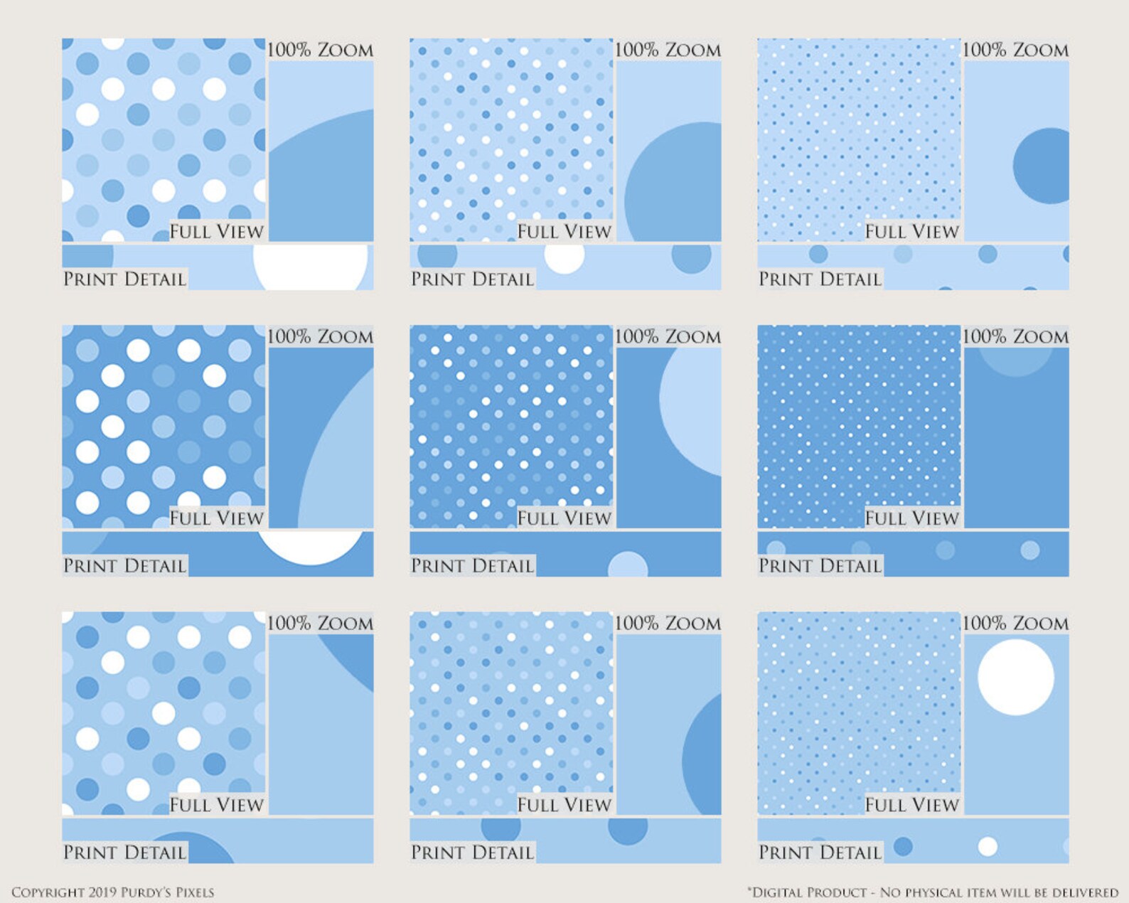 Digital Baby Boy Polka Dots Printable Scrapbooking Paper in Light Blue ...