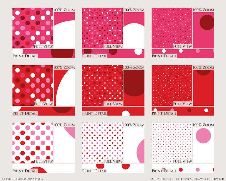 Digital Valentine's Day Polka Dots Printable Paper Pack - Etsy