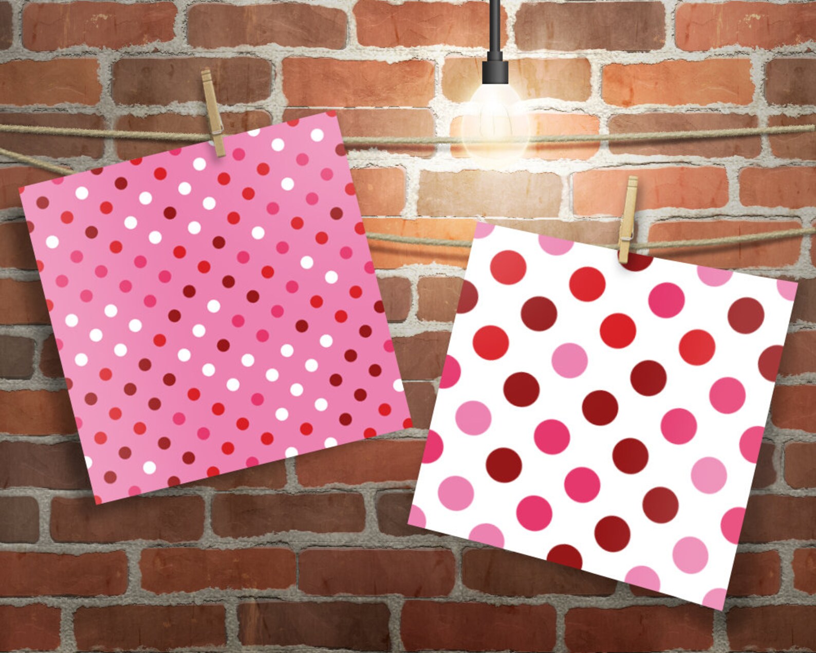 Digital Valentine's Day Polka Dots Printable Paper Pack - Etsy