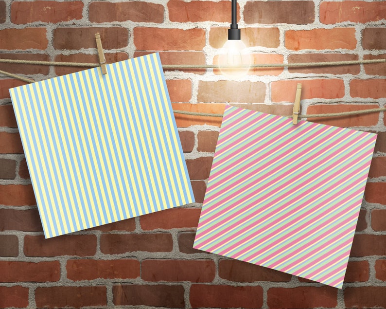 Pastel Stripes Easter Digital Paper Pack - Etsy