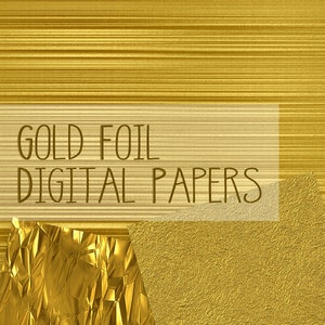 Digital Gold Foil Paper Pack - 9 Seamless Metallic Gold Printable ...