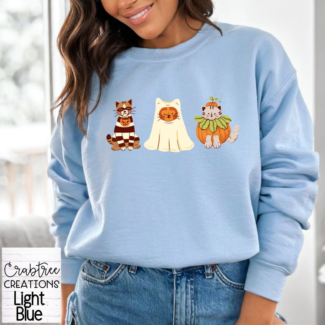 Cats in Costumes | Trio of Cats Dressed up for Halloween | Sweatshirt ...