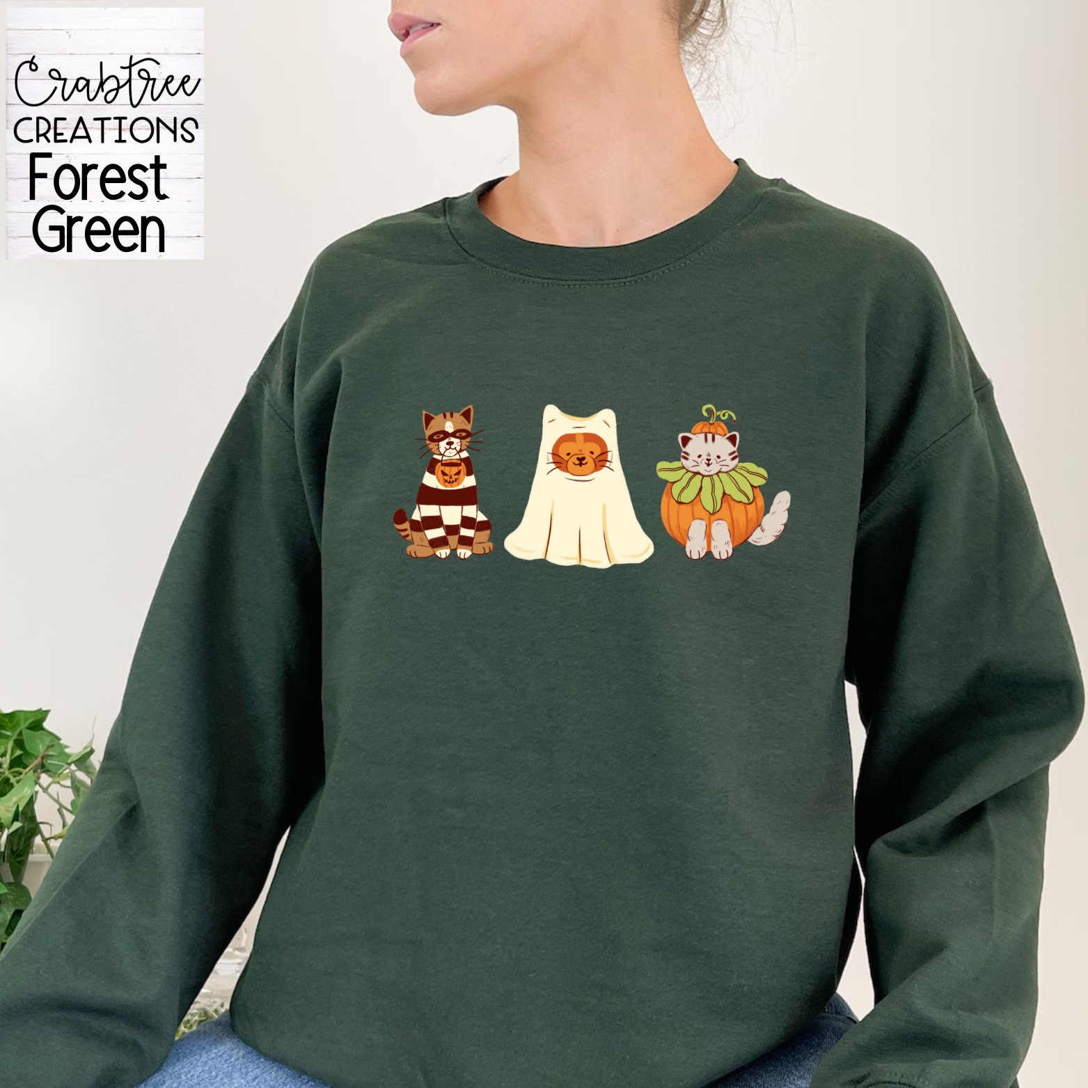 Cats in Costumes | Trio of Cats Dressed up for Halloween | Sweatshirt ...
