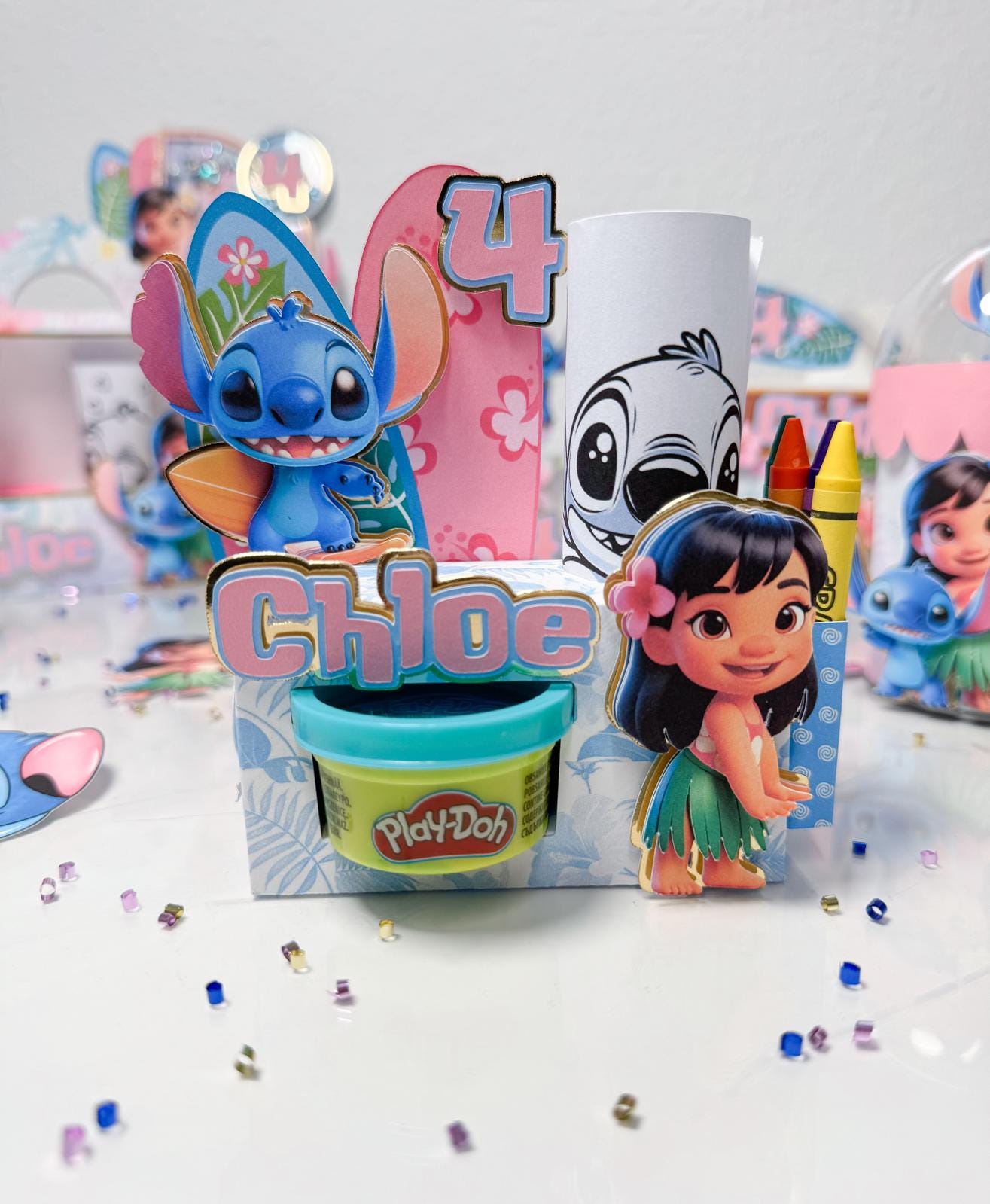 Lilo and Stitch Coloring Box - Stitch Play-doh - Stitch Crayon Party ...