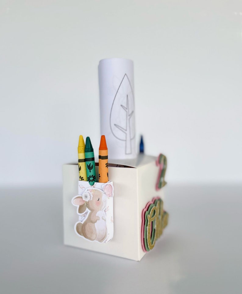 Woodland 3D Coloring Box - Woodland Crayons Coloring Page - Woodland ...