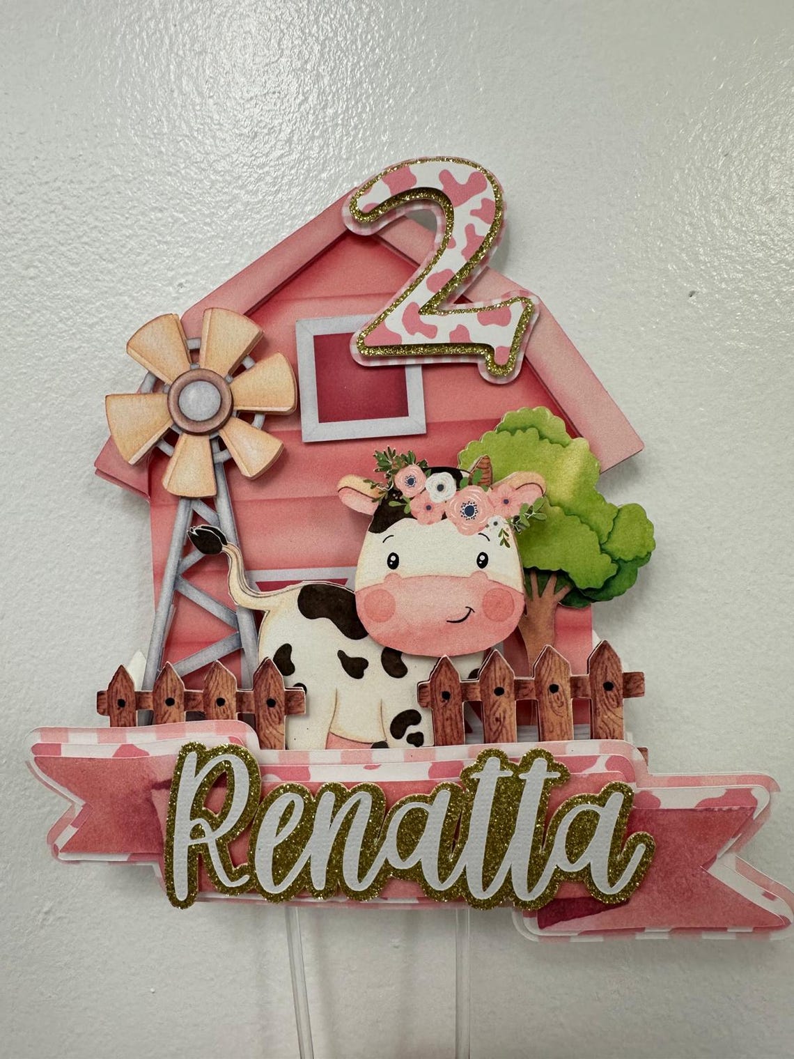 Cow Barn Farm Cake Topper 3D - Vaca Lola Cake Topper Vaca Lola ...