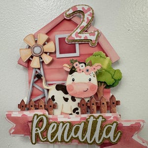 Cow Barn Farm Cake Topper 3D - Vaca Lola Cake Topper Vaca Lola ...