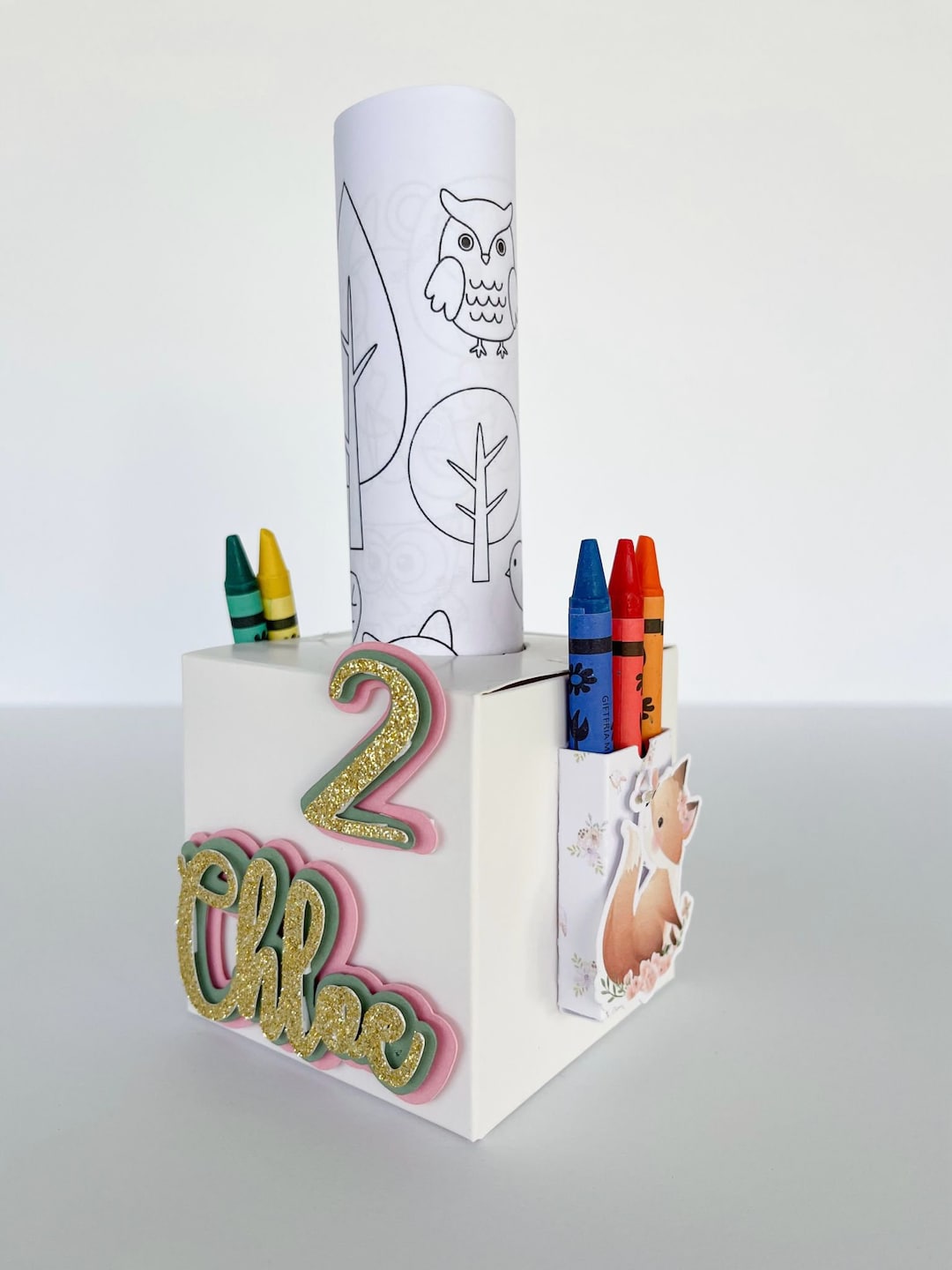 Woodland 3D Coloring Box - Woodland Crayons Coloring Page - Woodland ...