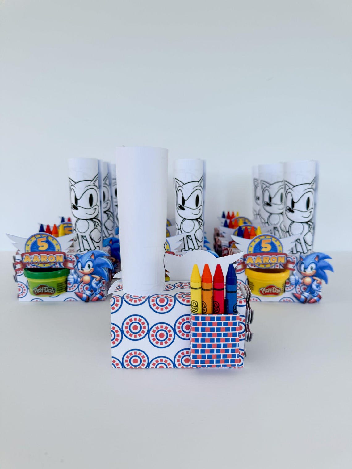 Sonic Coloring Box - Play-doh - Sonic Crayon Party Favor - Sonic Party ...