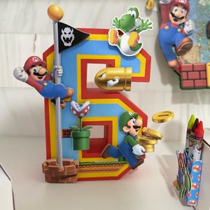 Mario Bross 3D Letters and Numbers Personalized - Mario Bross Party ...